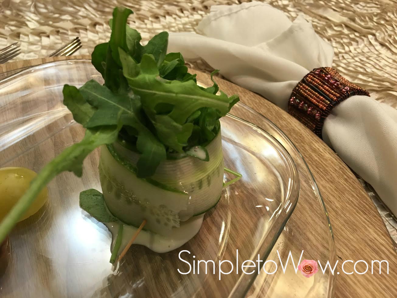 Arugula Salad Wrapped and Upright | simple to wow